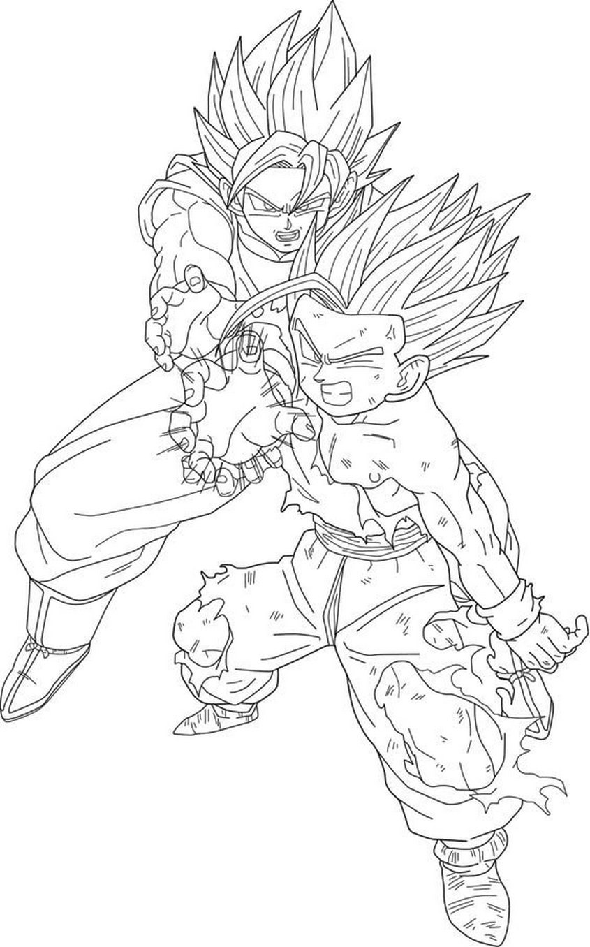 Bộ tranh tô màu Songoku cho bé đẹp, sắc nét, tải miễn phí